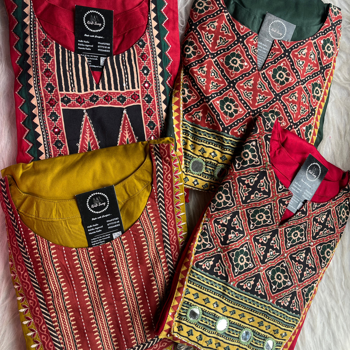 “RIHANA” Gajji Silk Ajrakh Print Suit Sets ♥️ – Kurti Swag