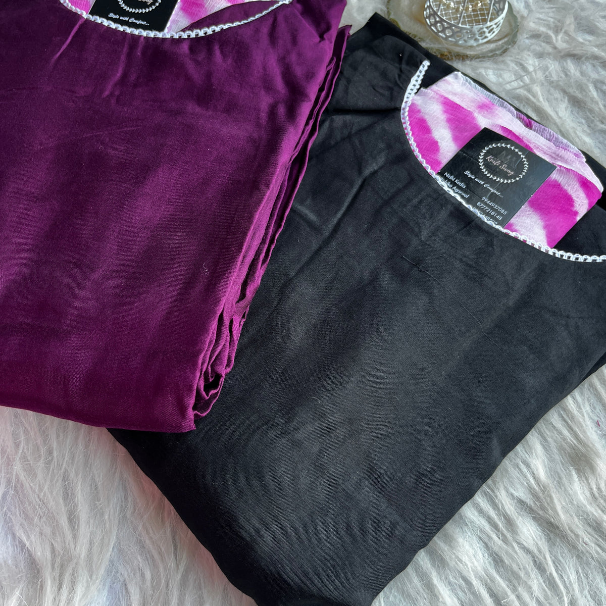“SHAURYA” Cotton Muslin Duit Set With Leheriya Dupatta 💕 – Kurti Swag