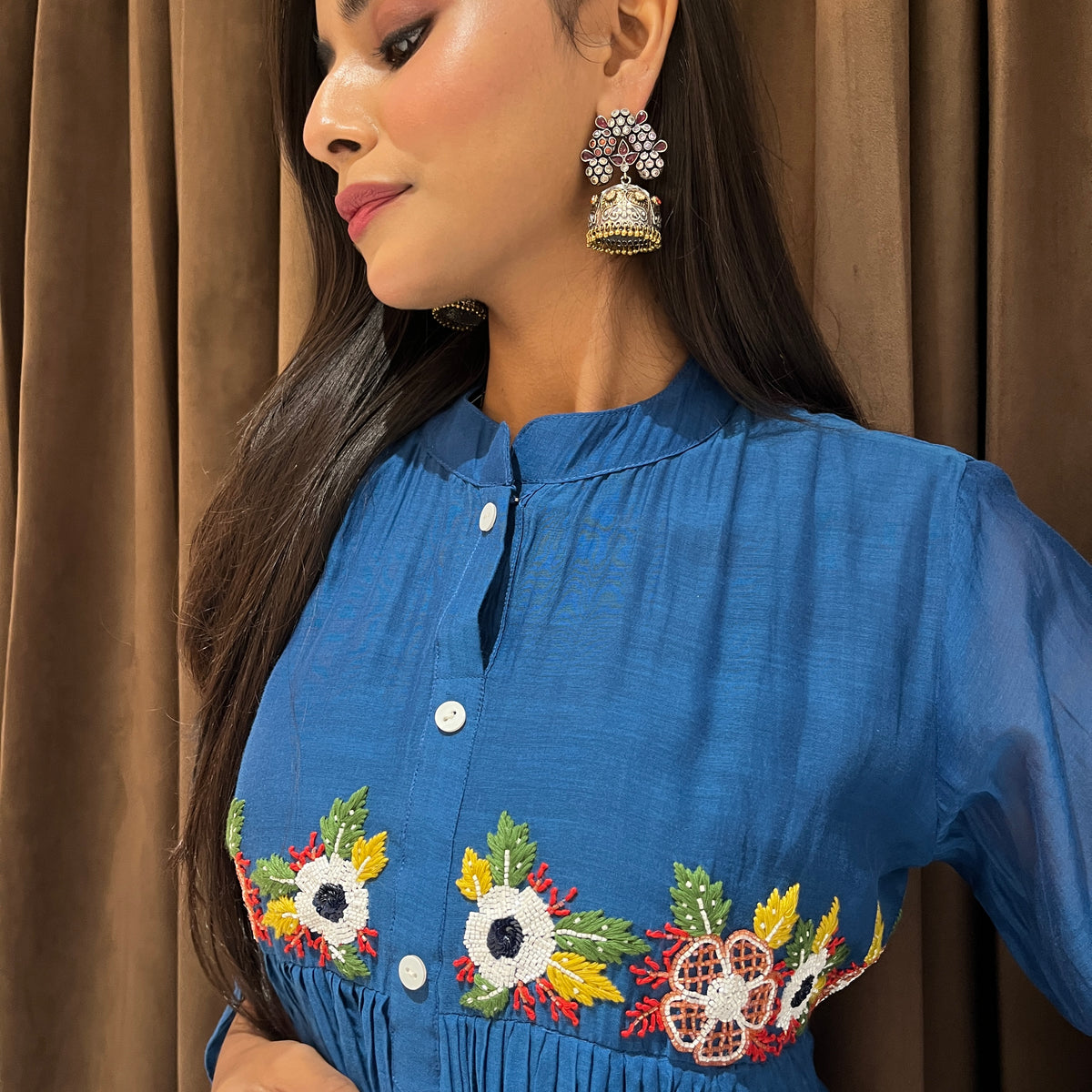 “KASHMIRA” Mul Chanderi Suit Set 🧿 – Kurti Swag