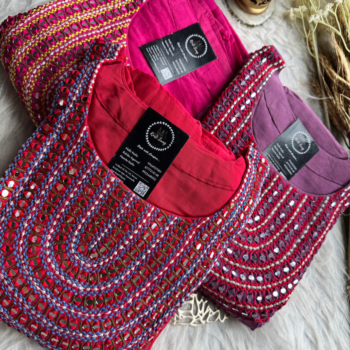 “CHAMAK” Mirror Embellished Mul Chanderi Festive Suit Set 💕 – Kurti Swag